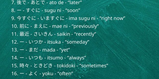 100 Basic Japanese Adverbs